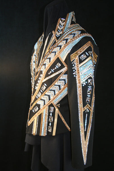 #2201 Black, Tan, Turq Show Jacket, Ladies L, BFC 28365 – Berry Fit Company